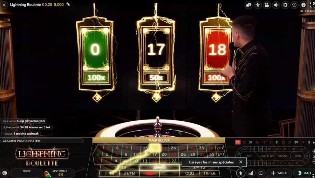 Lightning Roulette | Gagnez jusqu'à 500 fois votre mise